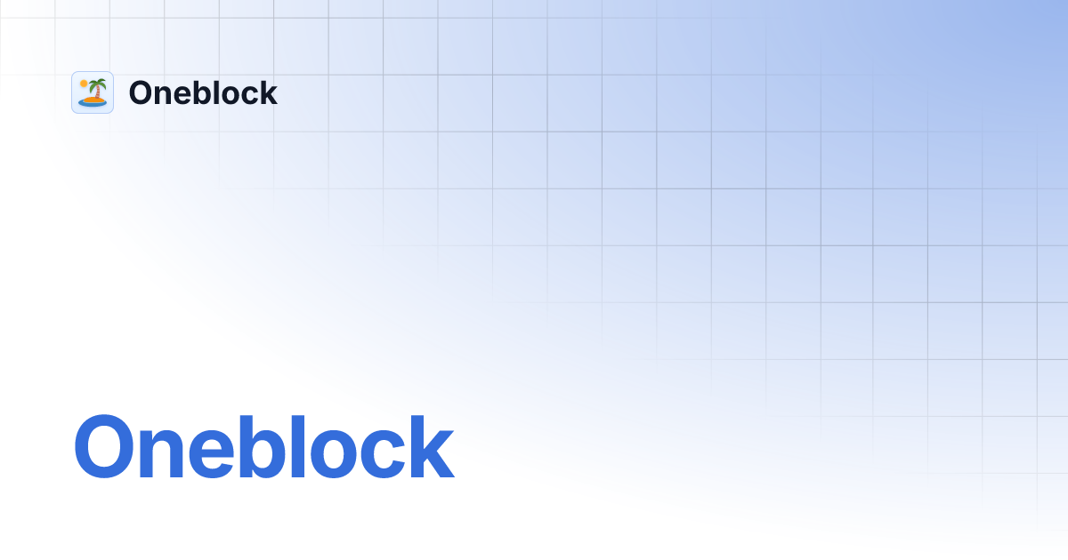 Oneblock | Oneblock
